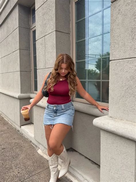 Denim Mini Skirt Boots Outfit 17 Chic Ways To Style This Timeless Combo