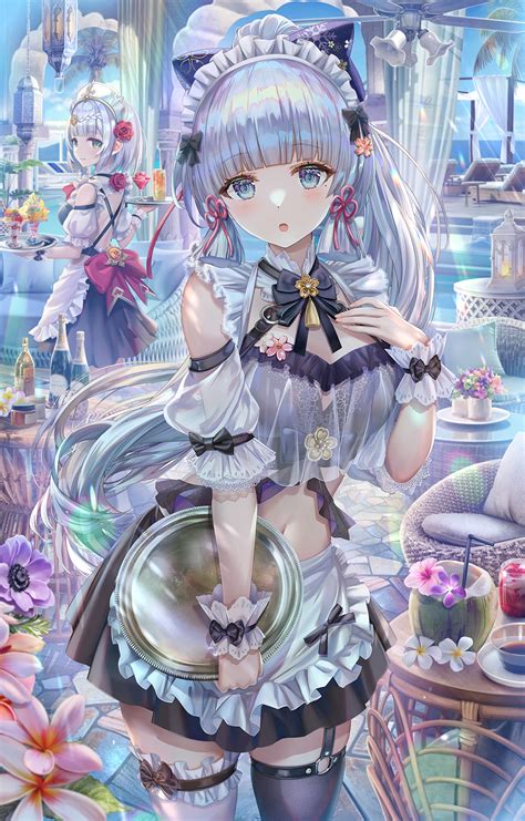 Torino Aqua Ayaka Genshin Impact Noelle Genshin Impact Genshin Impact Light Blue Hair