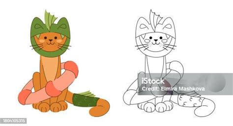 구명 부표가 있는 용 의상을 입은 귀여운 고양이 캐릭터 컬러 흑백 벡터 일러스트 레이 션 0명에 대한 스톡 벡터 아트 및 기타 이미지 Istock