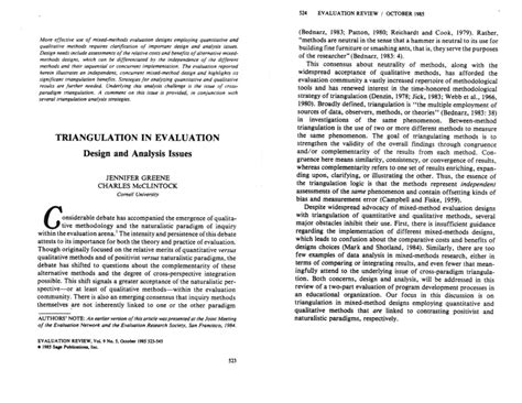 Pdf Triangulation In Evaluation Design And Analysis Issues