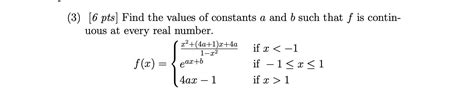 Solved Pts Find The Values Of Constants A And B Such Chegg
