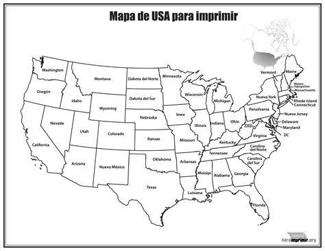 Mapa De Estados Unidos Con Nombres Para Imprimir Tarjetas Para Imprimir
