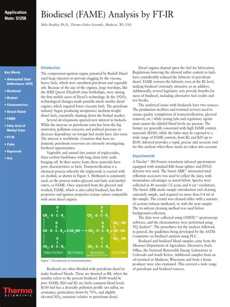 Fame Analysis By Ft Ir Pdf Biodiesel Diesel Fuel