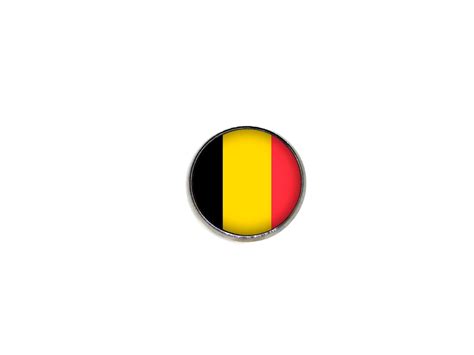 Belgium Flag Pin Minimalist Flag Snap Pin 16mm Magnifying Glass
