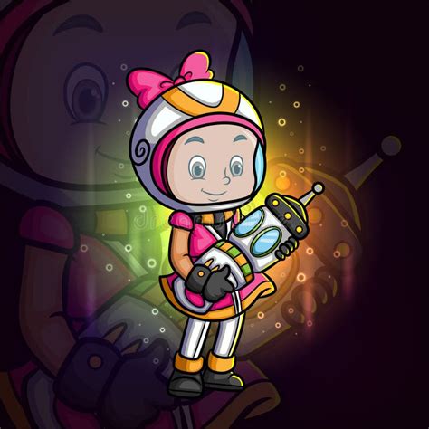 The Cute Cyborg With The Injection Esport Mascot Logo Design Stock Vector Illustration Of