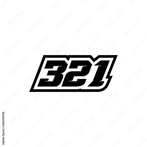 Racing Number 321 Logo On White Background Stock Vector Adobe Stock