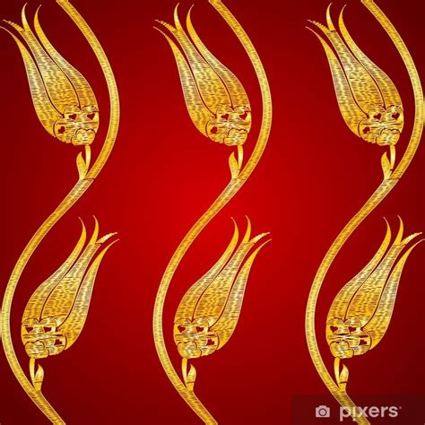 Poster Altın Lale Deseni Pixersuk