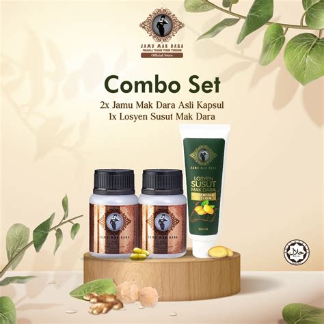 Combo Set 2x Jamu Mak Dara Asli Kapsul 1x Losyen Panas Mak Dara