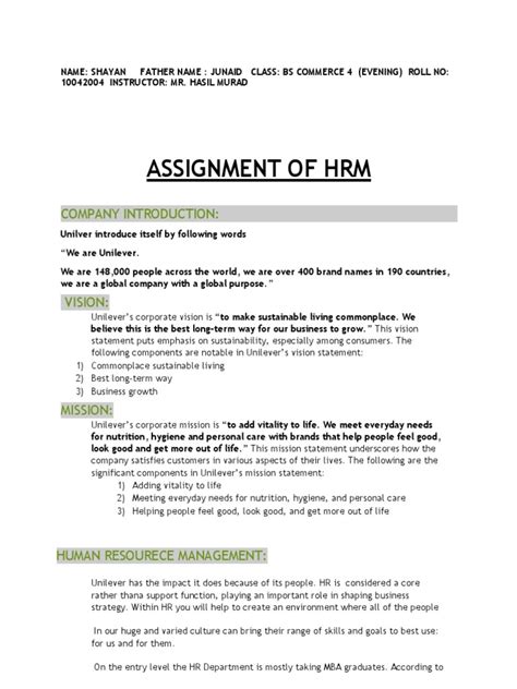 Assignment Of Hrm Pdf Recruitment Human Resource Management