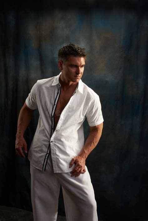The Man Poses For The Camera Stock Image Image Of Brawn Handsome