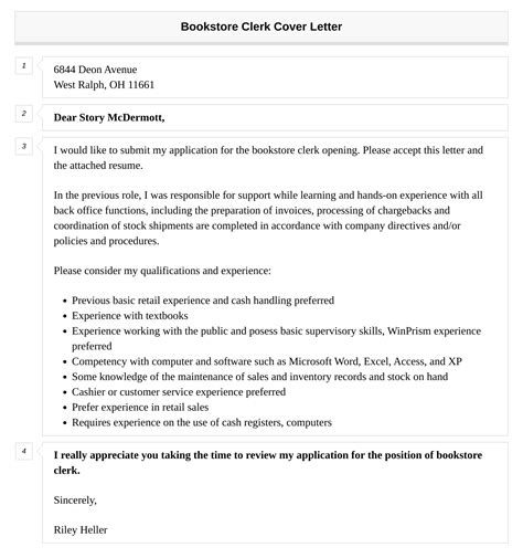 Bookstore Clerk Cover Letter Velvet Jobs