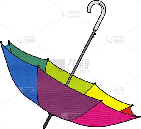 伞幽默彩色图片环境云橙色天气女人古典风格彩虹素材 花瓣网