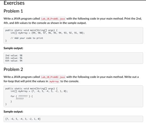Exercises Problem 1 ﻿write A Java Program Called