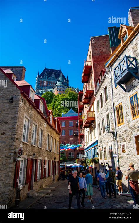Canadá Quebec 15 09 2023 Centro Histórico De Quebec El Barrio Del Viejo