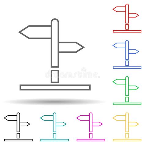 Road Sign Multi Color Set Icon Simple Thin Line Outline Vector Of Navigation Icons For Ui And