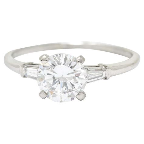 Gia Certified 157 Carat Diamond Platinum Engagement Ring For Sale At
