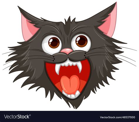 Ferocious Black Cat Cartoon Royalty Free Vector Image