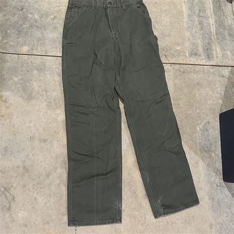 Vintage Green Carhartt Carpenter Pants Depop