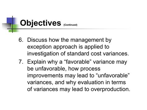 Standard Costs Variance Analysis And Its Impact On Managerial