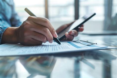 Person Filling Out A Paperwork Form Premium Ai Generated Image