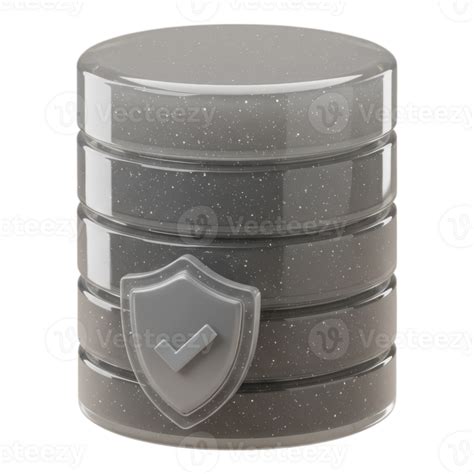 3d Rendered Secure Database Server Icon With Protection Shield And Checkmark Symbol 66602747 Png