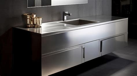 Premium Photo Modern Stainless Steel Bathroom Vanity