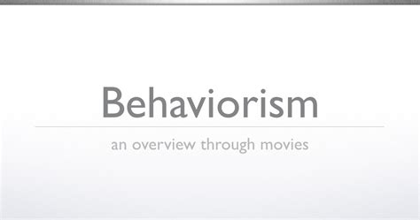 Ms Murphys Psychology Class Overview Of Behaviorism