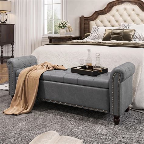 55 Inch Bedroom Bench End Of Bed Bench With Storage Bed