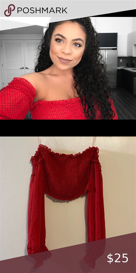 Long Sleeve Crop Top Long Sleeve Crop Top Red Long Sleeve Crop Top