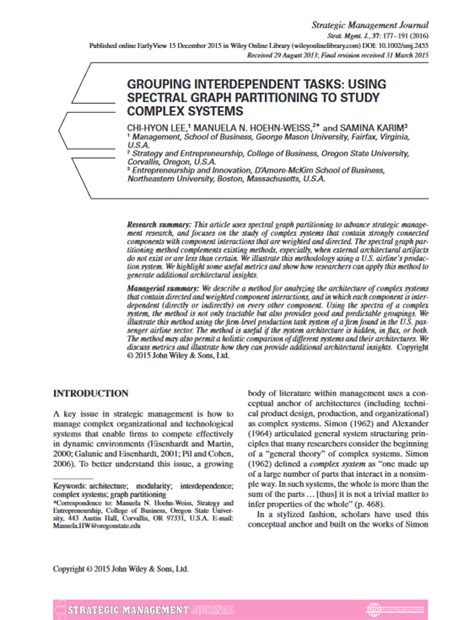 Grouping Interdependent Tasks Using Spectral Graph Partitioning To