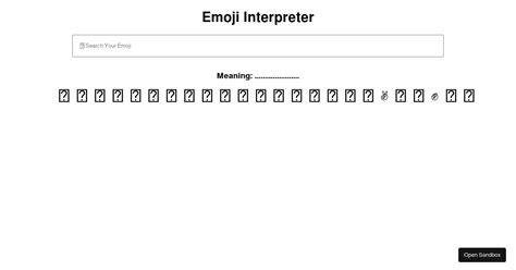 Emoji Interpreter Using React Js Codesandbox