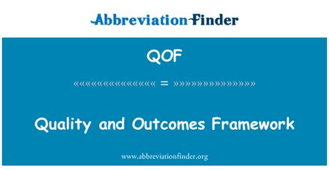 Qof 代表 质量和成果框架 Quality And Outcomes Framework