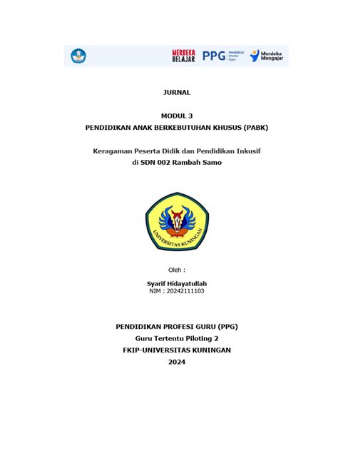 Jurnal Ppg Modul 3 Ppabk Pdf