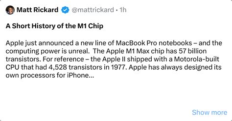 A Short History Of The M1 Chip