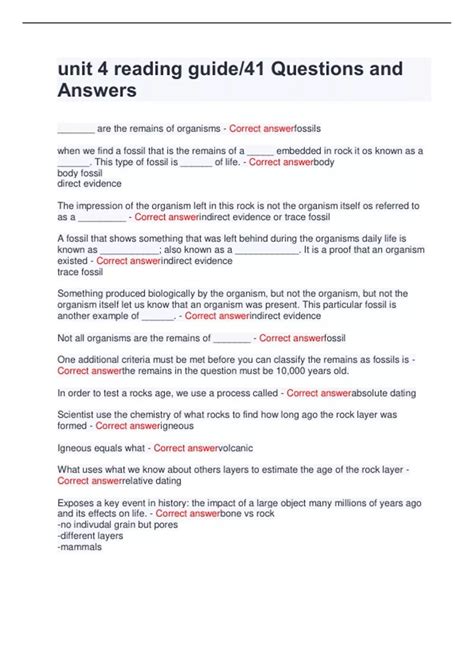 Unit 4 Reading Guide41 Questions And Answers Unit 4 Stuvia Us