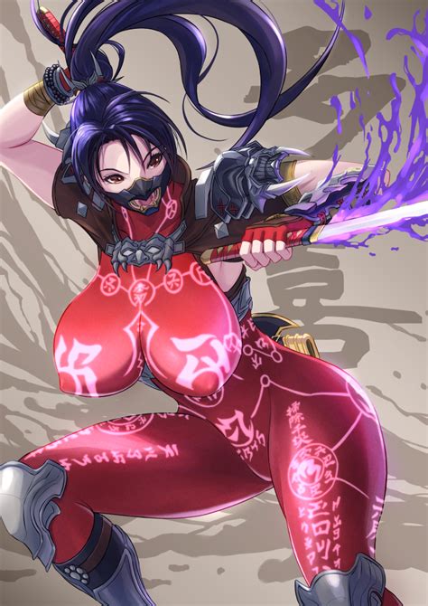 Rule 34 Arm Guards Armor Black Hair Bodysuit Breasts Brown Eyes Covered Nipples Ema Emaura