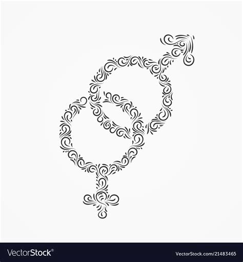 Gender Symbol Of Venus And Mars From Decorative Vector Image