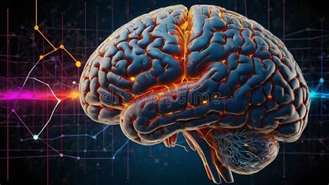 Brain Illustration With Colorful Animative Design Stock Illustration