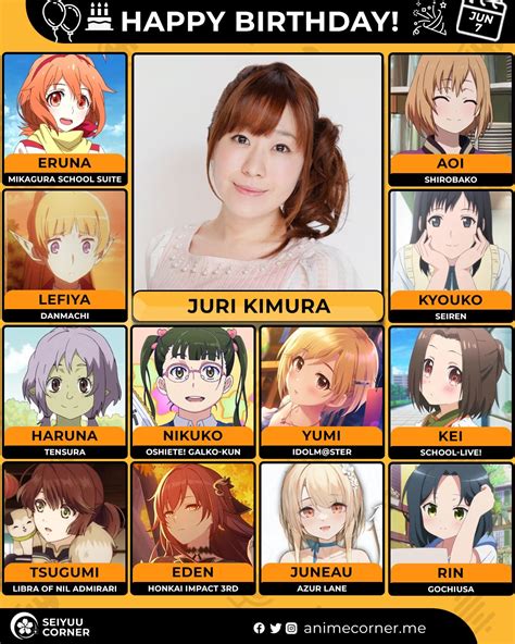 Seiyuu Happy 38th Birthday Juri Kimura Facebook