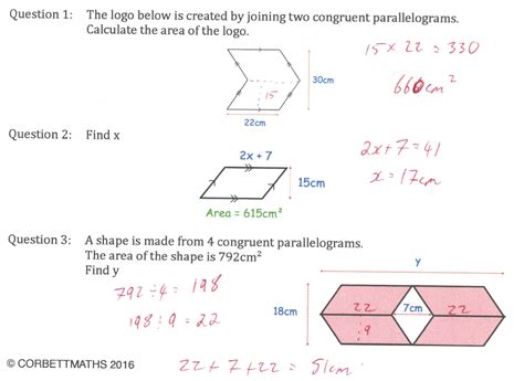 Area Of Parallelogram Worksheet Common Core Common Core Worksheets
