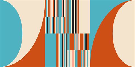 복고풍 스칸디나비아 스타일의 원 직사각형 및 사각형이있는 현대적인 벡터 추상 기하학적 배경 파스텔 컬러의 심플한 셰이프 그래픽 패턴 기하 도형에 대한 스톡 벡터 아트 및