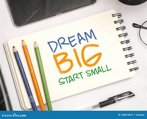 Dream Big Start Small Motivational Words Quotes Concept Stock Image