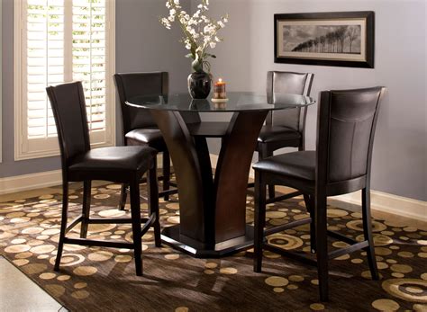 Glass Top Counter Height Dining Table Set At Brock Annette Blog