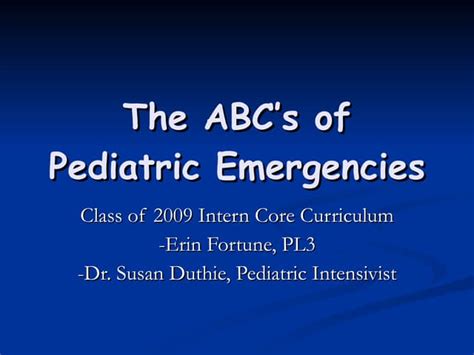 10 The Abc S Of Pediatric Emergencies Ppt