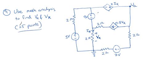 Solved Use Mesh Analysis To Find Vaandvx 25 Points