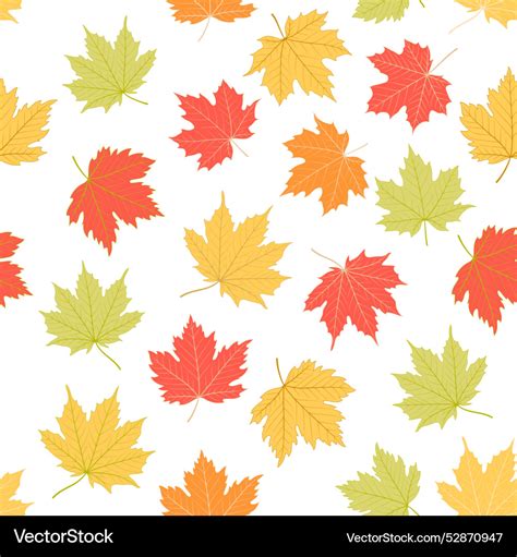Maple Leaf Color Seamless Pattern Background Vector Image