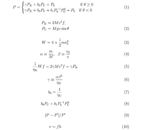 List Of Equations Of The Model Of Energy Expenditure During Walking Download Scientific Diagram