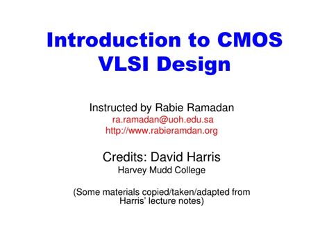 Ppt Introduction To Cmos Vlsi Design Powerpoint Presentation Free