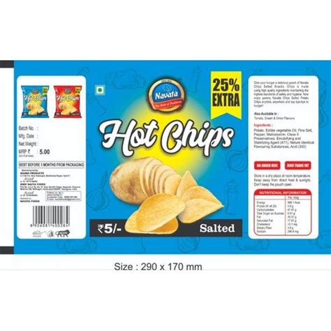 Plastic Hot Chips Packaging Pouches Size 290x170 Mm At ₹ 210 Kg In Rangareddy
