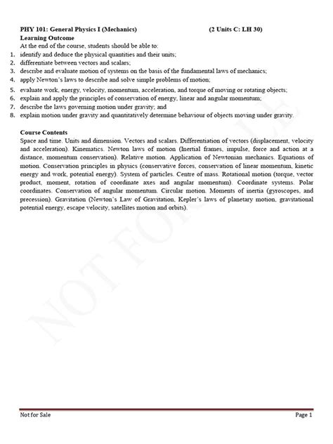 Phy 101 Lecture Note11 Pdf Gravity Momentum
